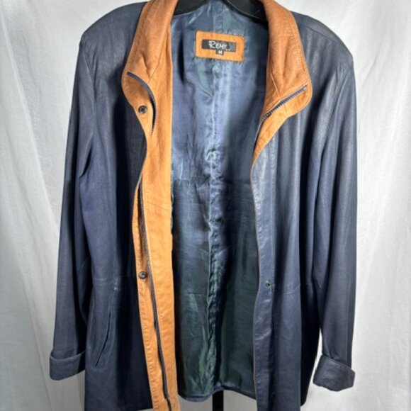Remy Leather | Jackets & Coats | Vintage Remy Size M Navy Leather ...